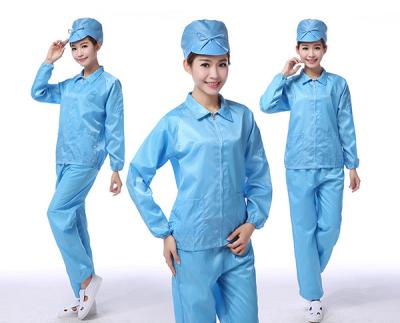 China ESD Cleanroom Smock Uniform with 10⁷-10⁹ Ohm Resistance and 5mm Conductive Grid for Laboratory Use for sale