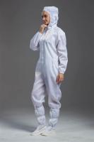 China ESD Cleanroom Smock Jumpsuit with 10E7-10E9 Ohm Resistance and 5mm Conductive Grid for Anti-Static Protection for sale