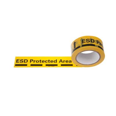 China Electronic PVC Sensitive Aisle ESD Warning Tape For Packaging Anti Static Static for sale