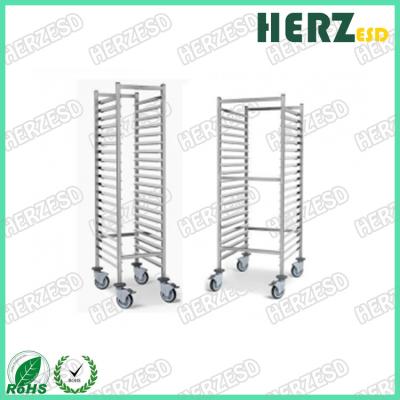 China Carbon Steel ESD PCB Storage Trolley Cart with 4 Chrome Wire Shelves 1500mm Height 70kg Castor Capacity for sale