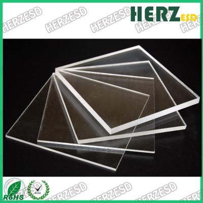 China Transparent PMMA ESD Acrylic Sheet with 4H Hardness and 4.1 Ω/sq Surface Resistivity for Electronics Protection for sale