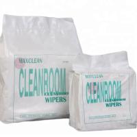 China White Cleanroom Disposable Polyester Wiper Spunlace Nonwoven 6x6 Inch 300pcs/Pack 110-140gsm for sale