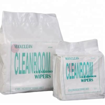 China White Cleanroom Disposable Polyester Wiper Spunlace Nonwoven 6x6 Inch 300pcs/Pack 110-140gsm for sale