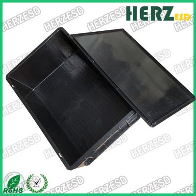 China ESD Container Bin Anti static Circulation Black Box for sale
