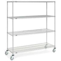 China ESD Wire Shelf Trolley with 4 Chrome Plated Shelves and Adjustable Height for EPA Storage for sale