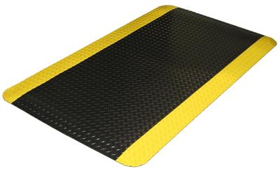 China Yellow And Black PVC Rubber ESD Anti Fatigue Floor Mat for sale
