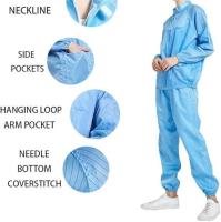 China Antistatic Coverall ESD Smock Garment Dust Proof Reusable ESD Clothes Jumpsuit Workwear Jacket for sale