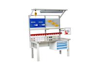China Industrial ESD Workbench with 10⁶-10⁹ Ohm Static Protection, Adjustable Height & Complete Grounding System for sale