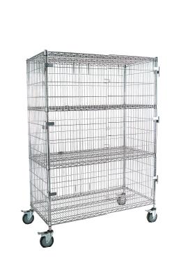 China ESD Shelf Trolley Customized 4 Layers with Wire Mesh Shelving Storage Cart for sale