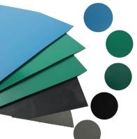 China Custom ESD Rubber Table Mat 1.8mm-3mm Anti-static Green Grey Blue for sale