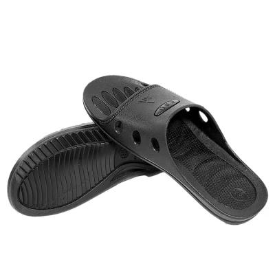 China Factory ESD Anti Static SPU Slippers Black Six-Hole Cleanroom Workshop Safety Comfortable Anti-Slip for sale