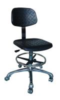China Cleanroom Anti-static PU Leather High-profile Backrest Chair With Footrest  Cleanroom Lab Chair for sale