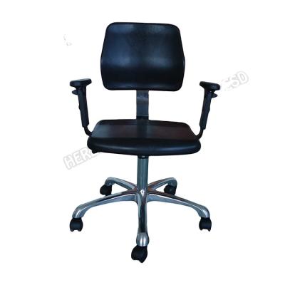 China Adjustable Industrial Workshop ESD Chair PU Foam ESD Worker Chair With Armrest for sale