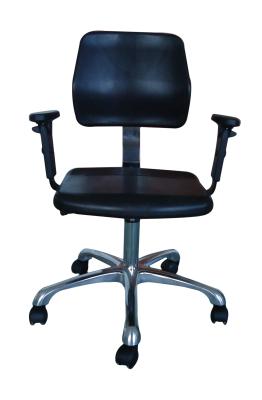 China Wholesale PU Rotatable Foam ESD Chair with Footring Anti-Static Stool Laboratory  Office Fabric Cleanroom for sale