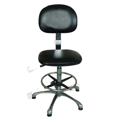 China Cleanroom Anti-static PU Leather High-profile Backrest Chair With Footrest  Cleanroom Lab Chair for sale