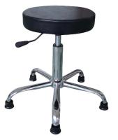 China Swivel High ESD PU Leather Antsiatic Round Stool With Footrest for sale