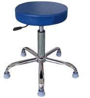 China Swivel High ESD PU Leather Antsiatic Round Stool With Footrest for sale