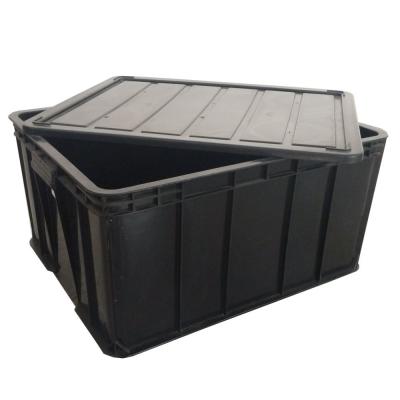 China ESD Plastic Storage Box with Lid – Conductive & Anti-Static Crate for sale