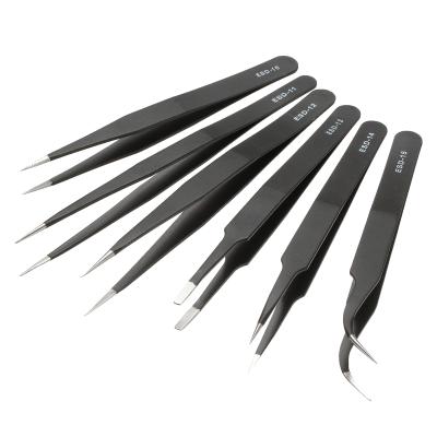 China Stainless Steel ESD Safe Tweezers 110mm for Electronics and Phone Repair for sale
