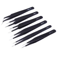 China Stainless Steel ESD Safe Tweezers 110mm for Electronics and Phone Repair for sale