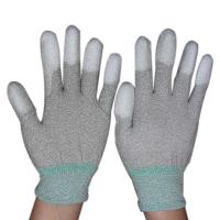 China ESD Top Fit Glove Factory ESD Laboratory Antistatic Carbon Fiber PU Palm Fit Gloves ESD Gloves for sale