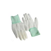 China ESD Conductive Gloves Polyester Anti-static Work Glove Anti-slip Carbon PU Tip Palm Fit for sale