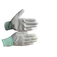 China ESD Conductive Gloves Polyester Anti-static Work Glove Anti-slip Carbon PU Tip Palm Fit for sale