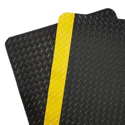 China Custom ESD industrial anti-fatigue mat with yellow safety borders for sale