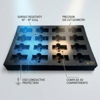 China Conductive ESD Foam Insert Black Die Cut Anti Static EVA Foam Inner Packaging Cushion For PCB IC Board Shipping for sale