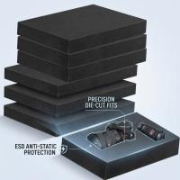 China Conductive ESD Foam Insert Black Die Cut Anti Static EVA Foam Inner Packaging Cushion For PCB IC Board Shipping for sale