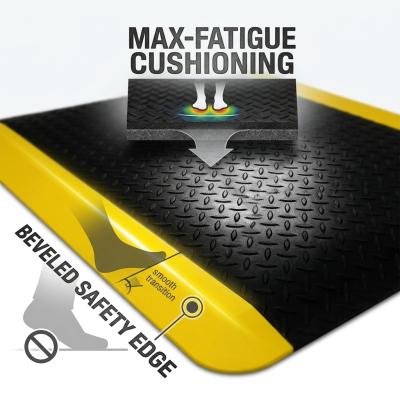 China ESD Anti Fatigue Rubber Mat Bubble Top Black Static Dissipative Floor Mat For Electronics Assembly Workstations for sale