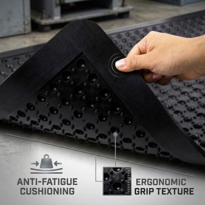 China Heavy Duty Commercial Anti Fatigue Rubber Floor Mat Beveled Edge Non Slip Bubble Top Workstation Kitchen Use for sale