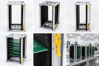China Gear Track Adjustment ESD PCB Magazine Rack Anti static SMT PCB Storage Rack for sale