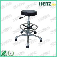 China Swivel High ESD PU Leather Antistatic Round Stool with Footrest - 320mm Seat, 640-840mm Height Adjustment for sale