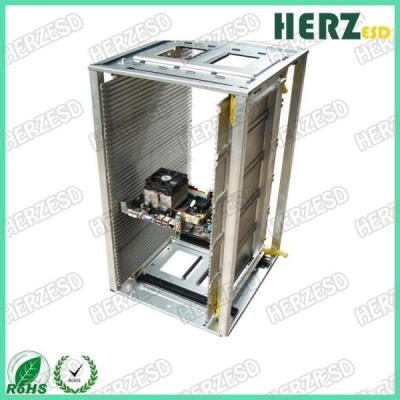 China HZ-2614 Aluminum Alloy ESD SMT Magazine Rack 355×320×563mm for PCB Storage with 50 Slots for sale