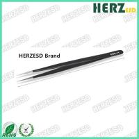 China Black ESD-11 Antistatic Tweezers 140mm Length 7.7mm Width with Custom Logo for Electronics Assembly for sale