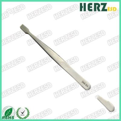 China 34A-SA ESD Safe Tweezers with Thin Square Flat Tips - Anti-Magnetic Stainless Steel for Medical Device Assembly for sale