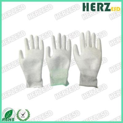 China HZ-4503P ESD Nylon PU Palm Coated Antistatic Gloves - 1×10⁶-⁸/cm Surface Resistivity, 80% Nylon 20% Carbon Construction for sale