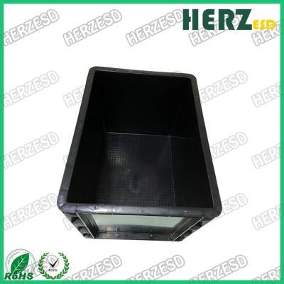 China ESD Storage Crate 400x300x280mm with 10³-10⁹ Ohm Surface Resistance for Electronic Components Protection for sale