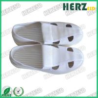 China HZ-4306 ESD Cleanroom Slipper with PVC Sole 10⁷-10⁹ Ohm Anti-Static Shoes White Washable for sale