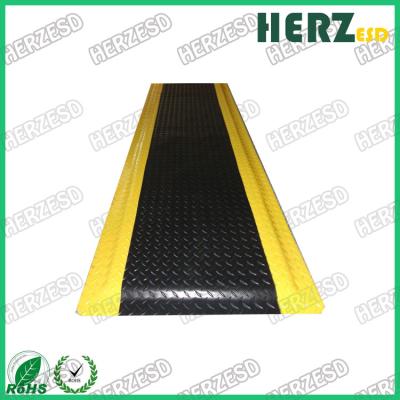China HZ-418 Yellow Black ESD Antifatigue Mat 610x910x20mm with 10⁸-10⁹ Ohm Surface Resistance for Electronics Manufacturing for sale
