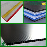 China ESD Conductive Polypropylene Corrugated Board - 2-12mm Thickness, 10³-10¹¹ Ohms Surface Resistance for Electronic Packaging for sale