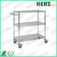 China HZ-28102 Stainless Steel ESD Wire Shelf Trolley - 4 Layers, 1500mm Height, 70kg Castor Capacity for sale