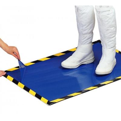 China 30 Layers Disposable Cleanroom Tacky Mat 2.00mm Thickness with 99.9% Adhesion Efficiency for Industrial Use for sale