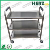 China 201/304 Stainless Steel ESD Safe Medical Dressing Trolley with 4 Swivel Wheels and Adjustable 1-5 Layer Shelves for sale