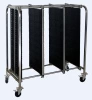 China Handle Adjustable SS304 Frame 4 Wheels ESD Magazine Rack - 950×620×1300mm PCB Storage Trolley with Conductive Wheels for sale