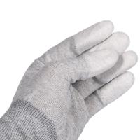 China 10e6 Ohm Carbon Fiber ESD Gloves with PU Coating - 80% Nylon 20% Carbon Anti-Static Protection for sale
