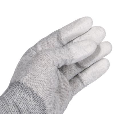 China 10e6 Ohm Carbon Fiber ESD Gloves with PU Coating - 80% Nylon 20% Carbon Anti-Static Protection for sale