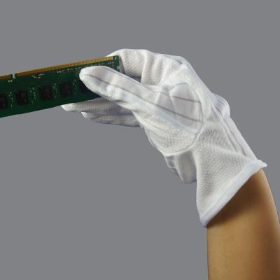 China PVC Dotted ESD Anti-Static Gloves with 10^10 Ω/sq Surface Resistivity for Electronics Assembly for sale