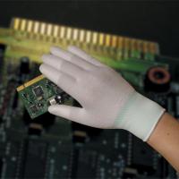 China HZ-4505F ESD PU Tip Gloves - 10e9 Ohm Nylon Anti-Static with 280 Denier Material for Electronics Protection for sale